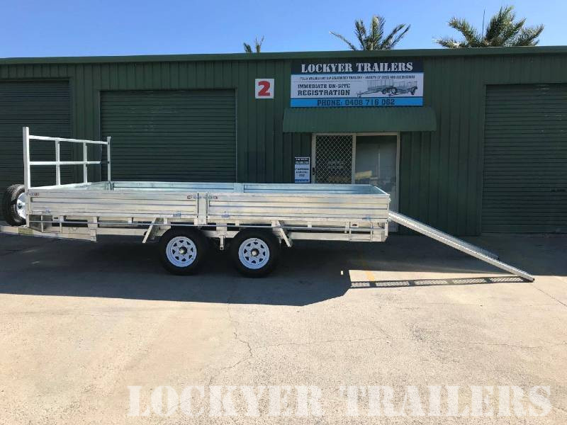 16 x 8 ft Extra Heavy Duty Flat Deck Trailer ATM 3500kg, with Loading ...